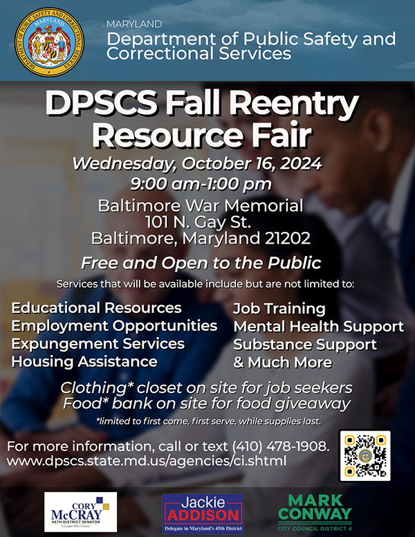 DPSCS Baltimore Fall Reentry Resource Fair